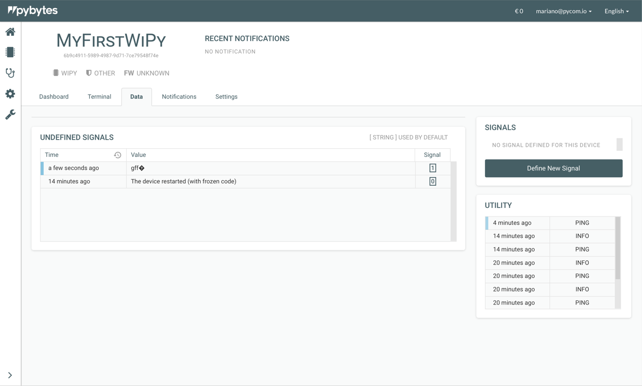 84 Visualise Data From Your Device · Pycom Documentation 8001
