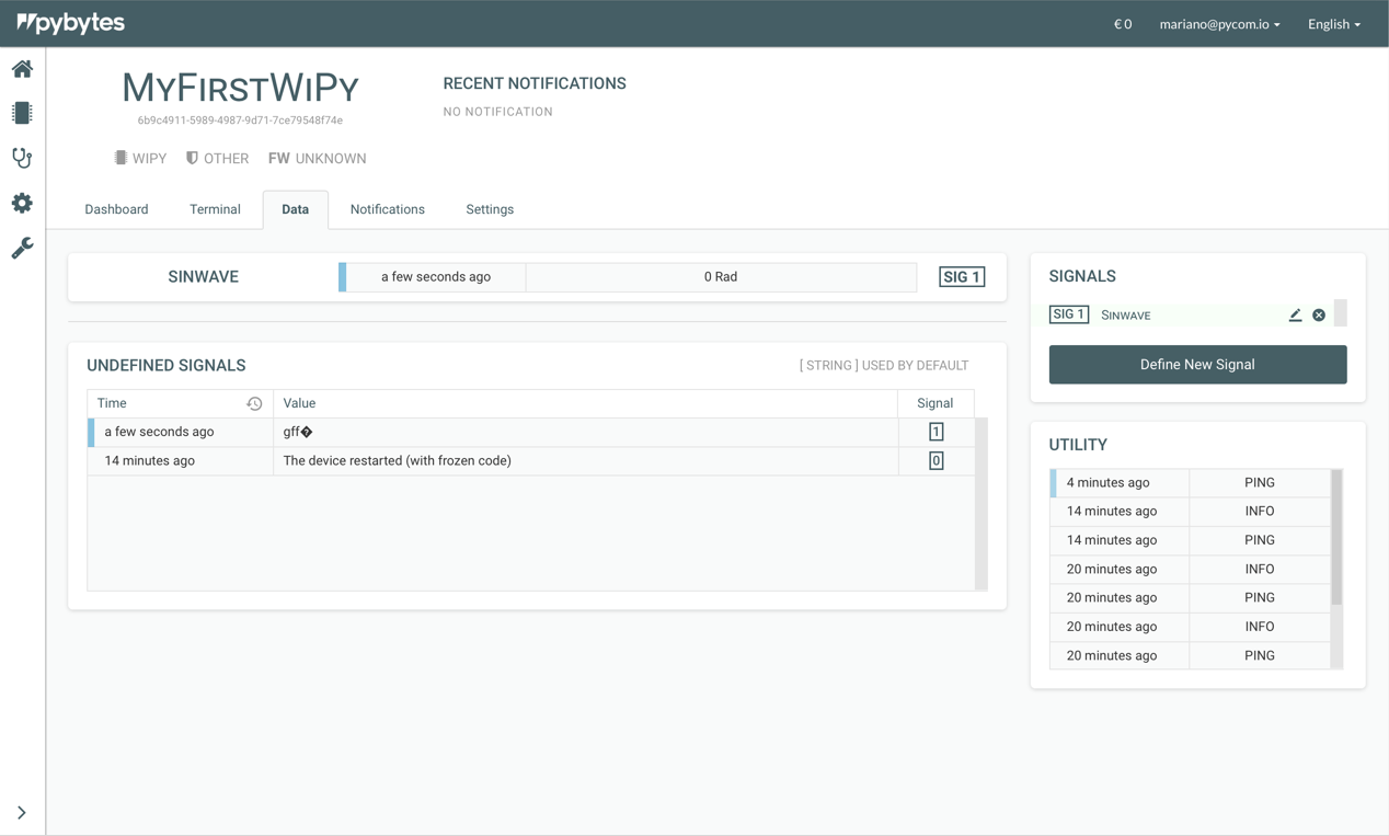 84 Visualise Data From Your Device · Pycom Documentation
